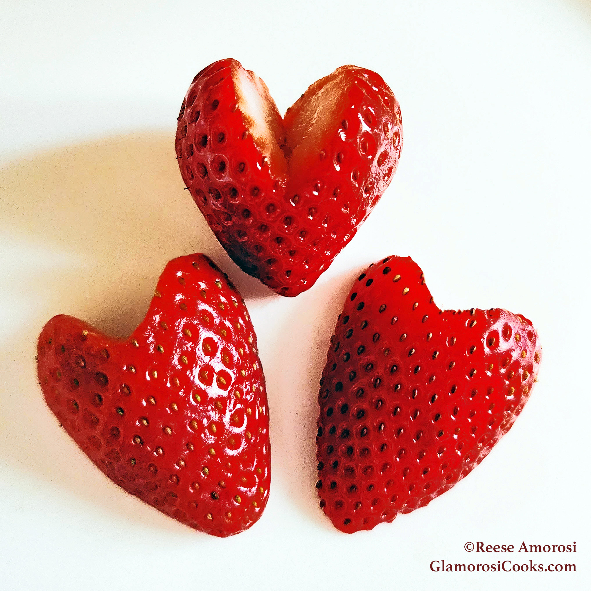 How to Cut Strawberries into Hearts - Glamorosi Cooks